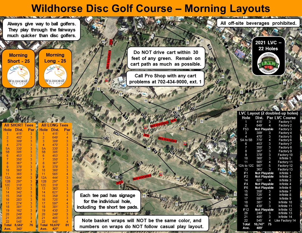 Disc Golf Course Layout - Wildhorse Golf Club